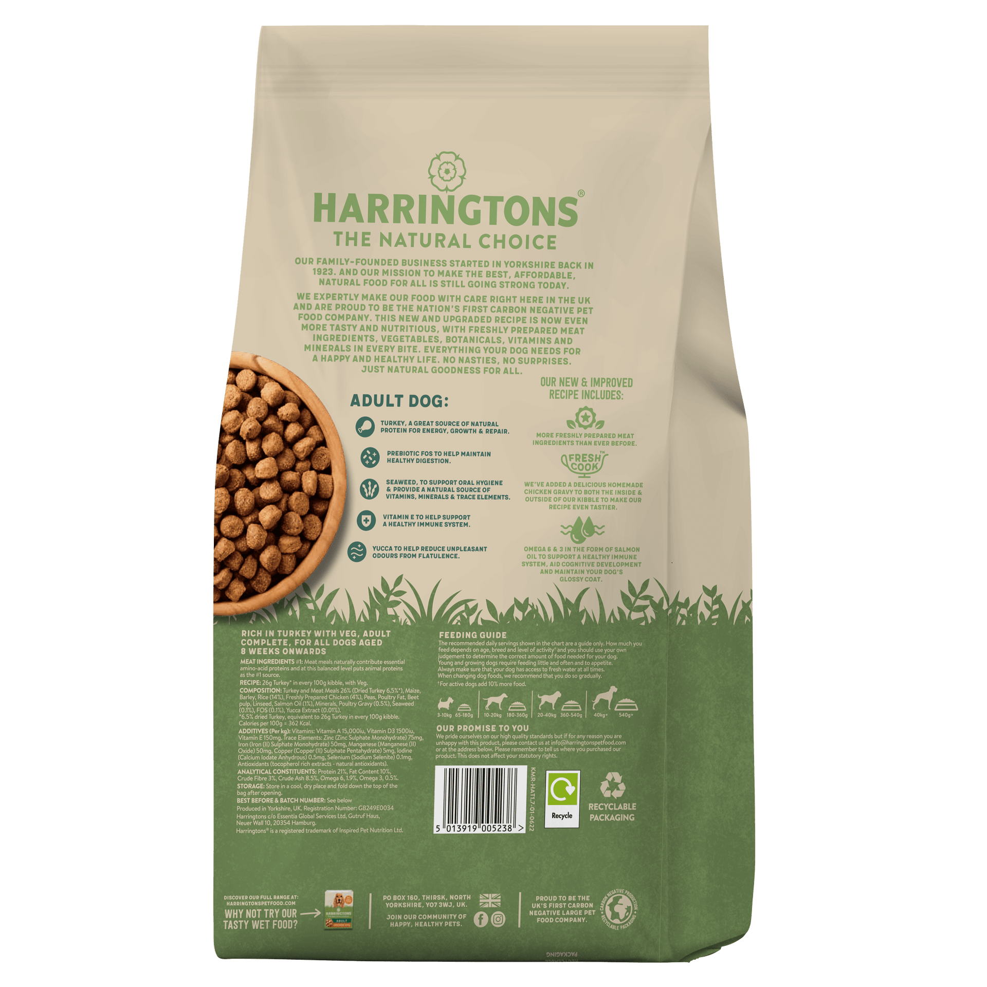 Harringtons Dry Dog Food | Rich in Turkey & Vegetable | 1.7kg ...